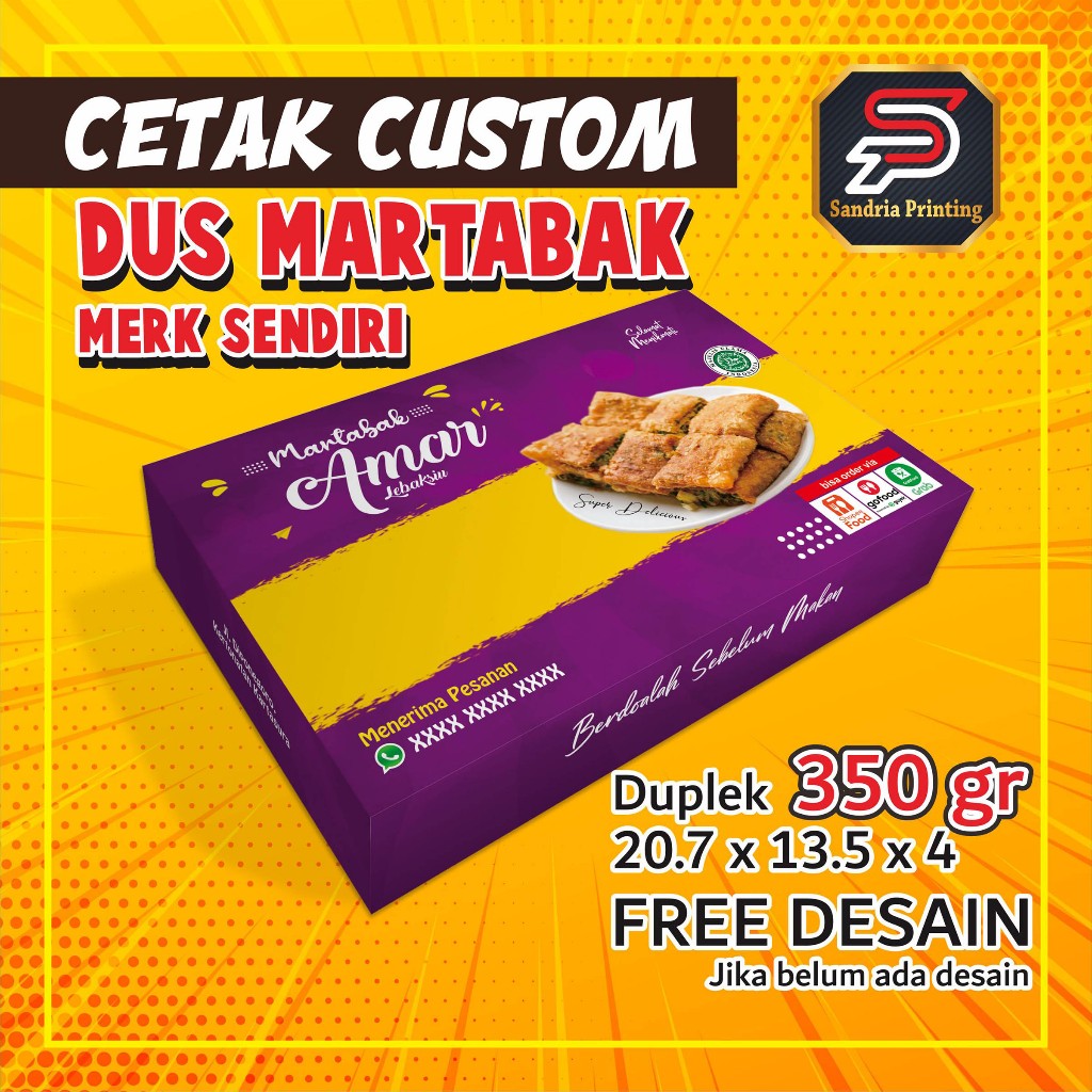 Jual BOX MARTABAK CUSTOM / DUS MARTABAK | Shopee Indonesia