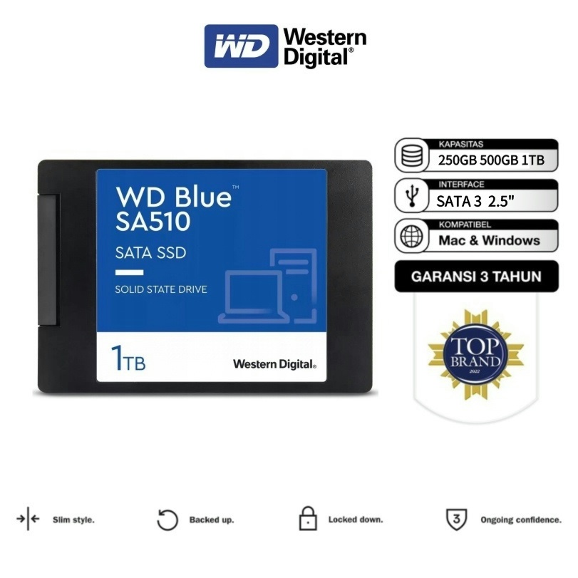 Jual [Pengiriman Bebas]Western Digital BLUE SSD 250GB 500GB 1TB SATA 3 ...
