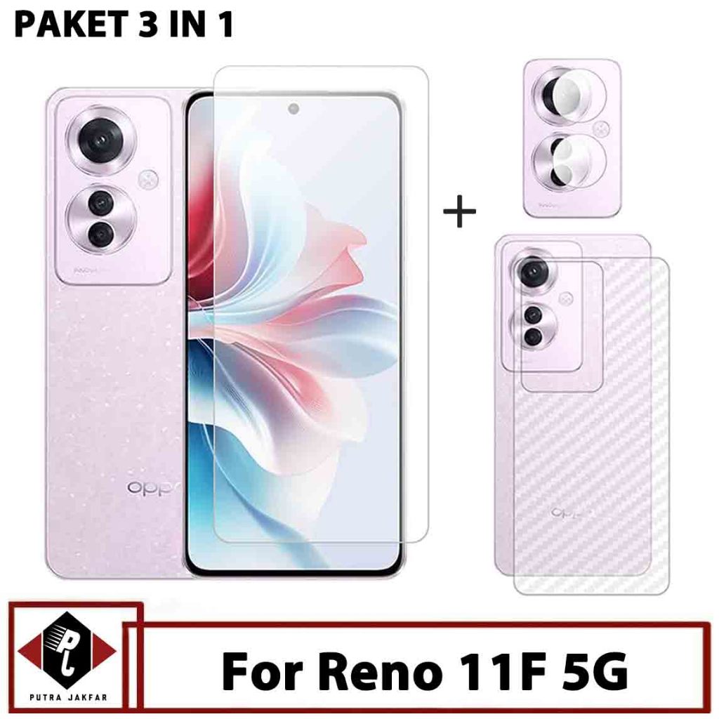 Jual Paket 3in1 Tempered Glass Layar Oppo Reno 11F 5G Free Tempered ...