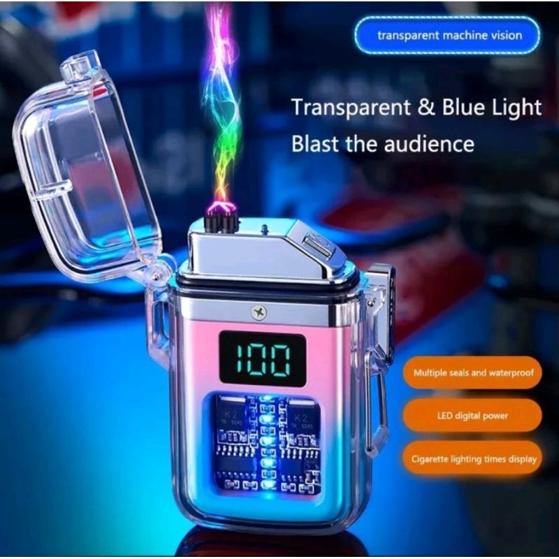 Jual Korek Api Elektrik Listrik Double PLASMA Layar LCD Lampu Senter ...