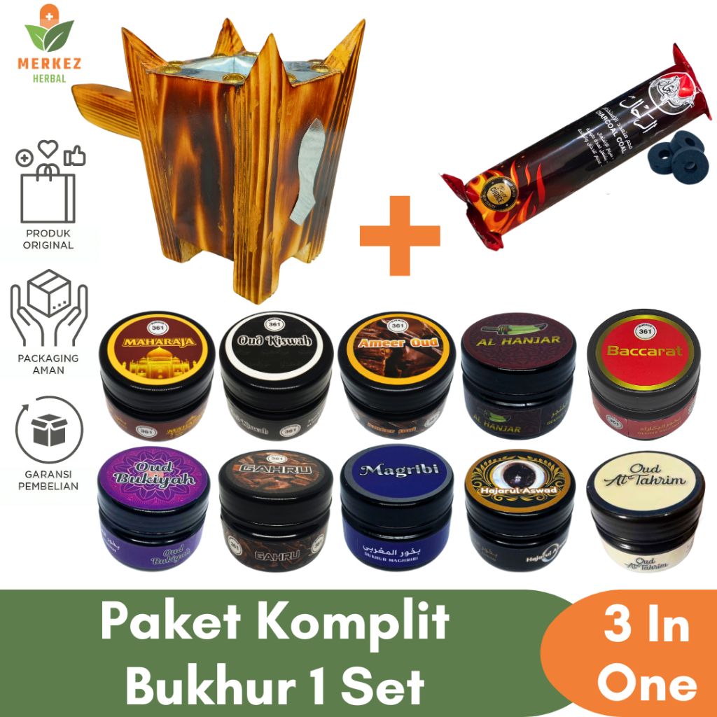 Jual Paket 3in1 Bukhur Buhur Dupa Arab Satu Set Wewangian Paket Lengkap ...