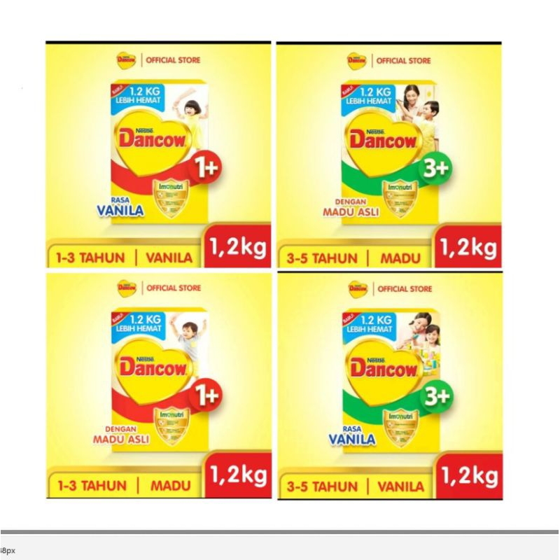 Jual Dancow box 1+ dan 3+ madu dan vanila kemasan 1,2kg (ready stock ...