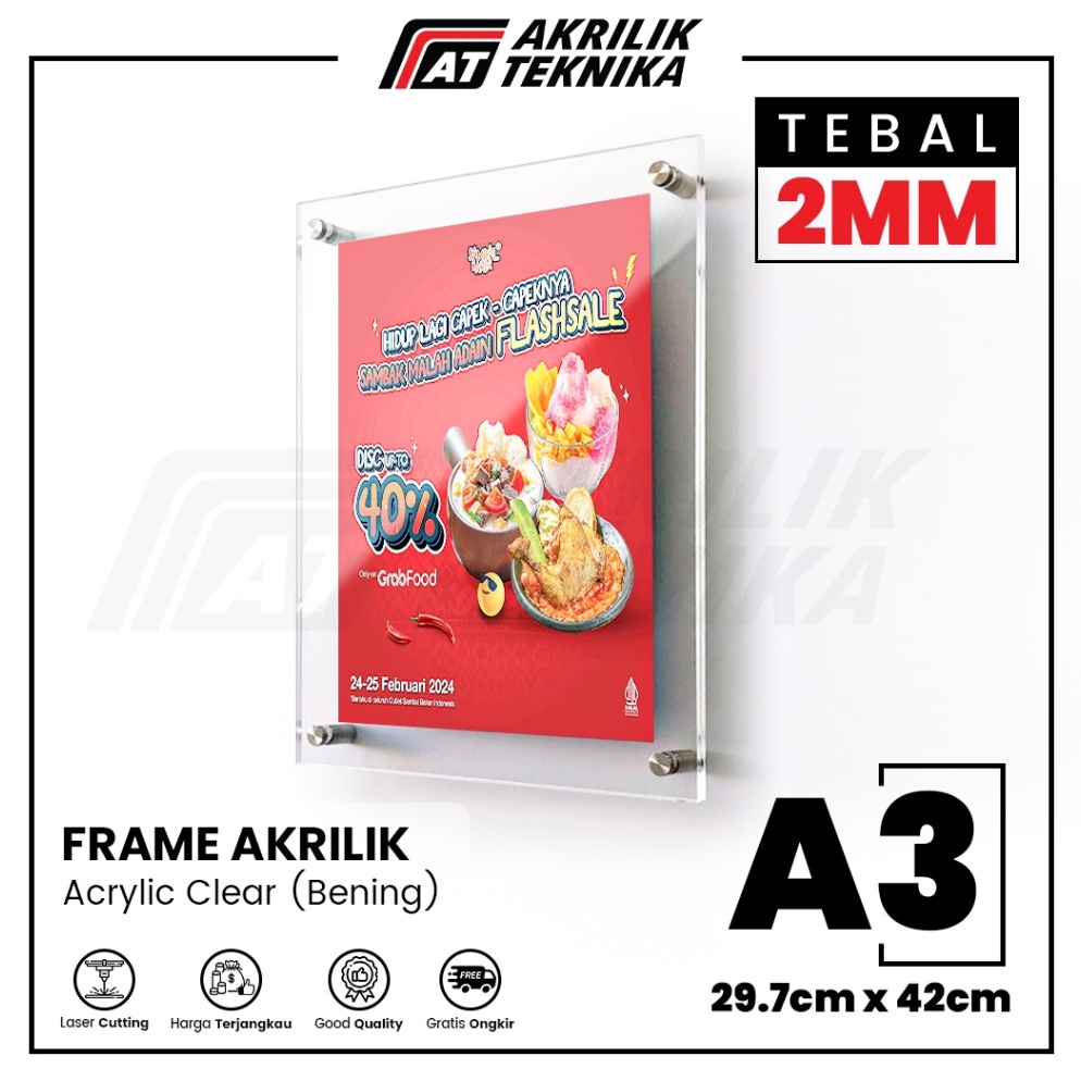 Jual Diskon Spesial Frame Bingkai Display Poster Akrilik Menu Dinding ...