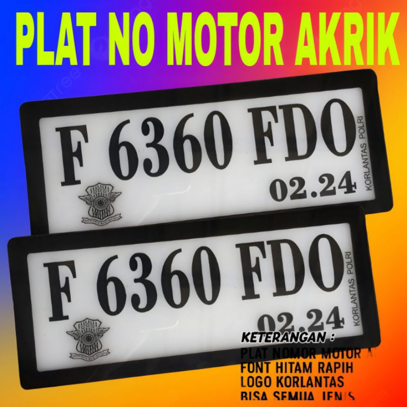 Jual Plat nomor motor akrilik Doble putih bisa untuk semua jenis motor ...