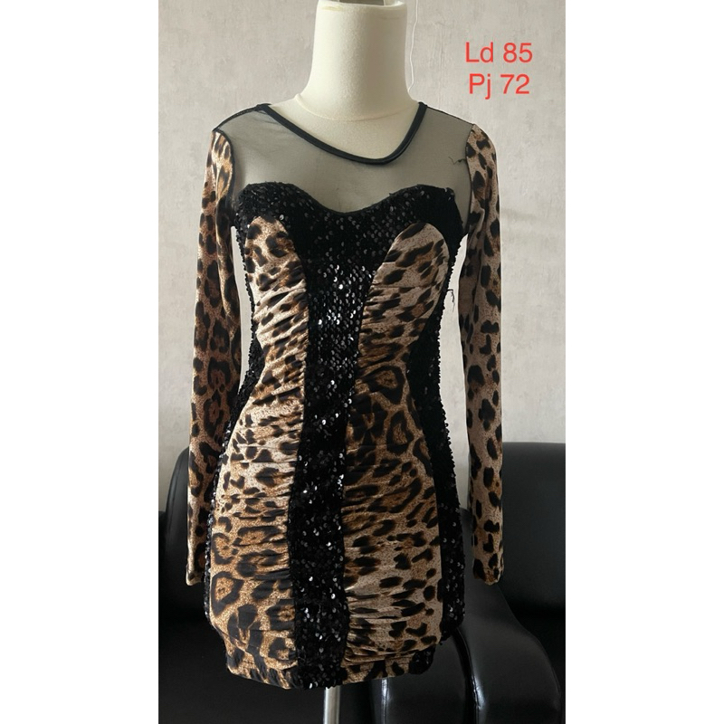 Jual Mini dress macan pakai payet atasan tunik | Shopee Indonesia