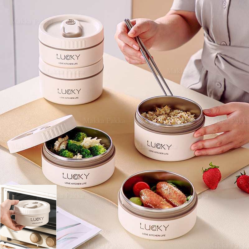 Jual Kotak Makan Portable Tahan Panas Container Sealed Round Stainless ...