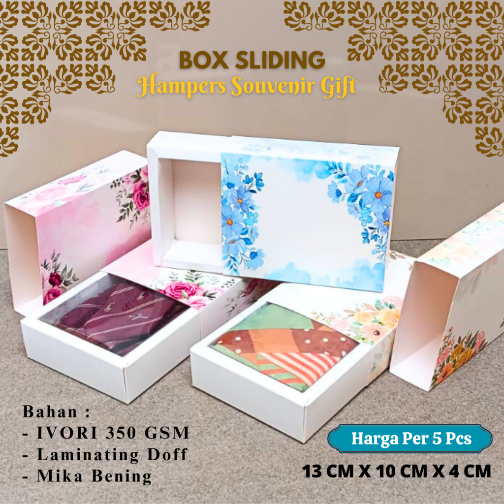 Jual BOX SLIDING MOTIF ( 5 Pcs ) / SLIDING BOX / KEMASAN / GIFT ...