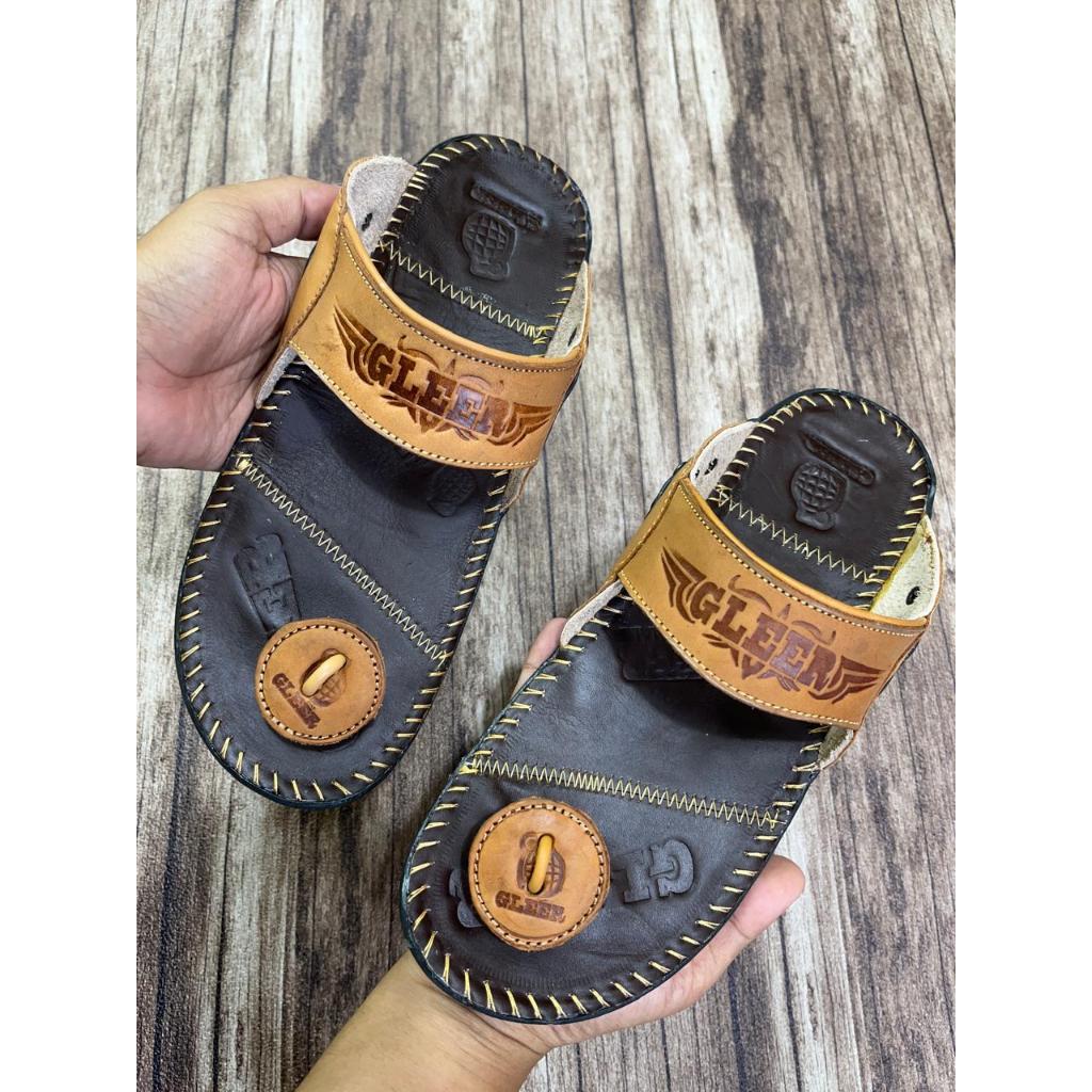 Jual Sandal Japit Pria Kulit Asli sendal jepit laki casual | Shopee ...