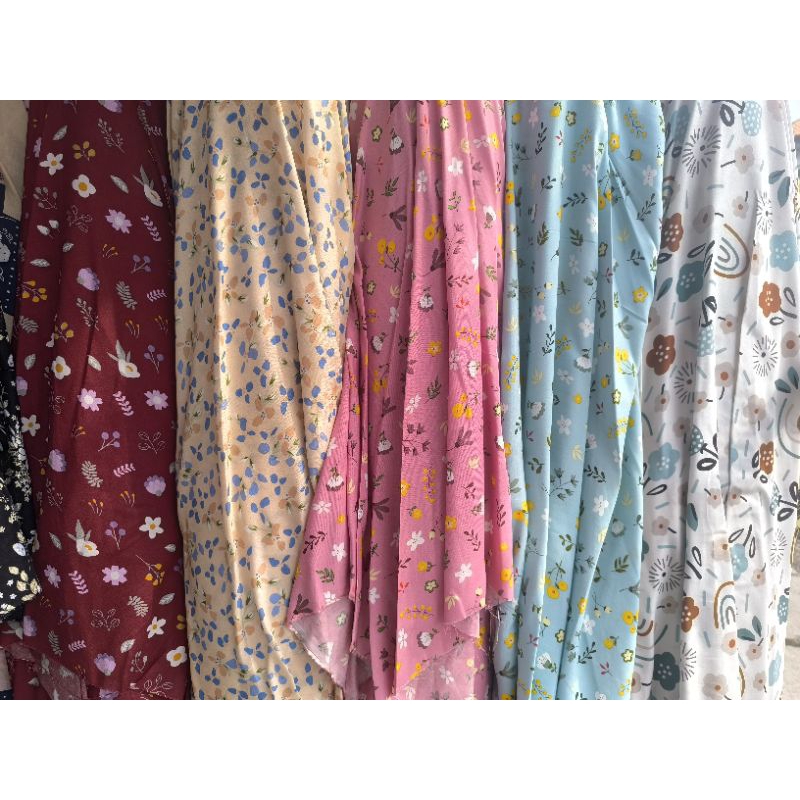 Jual kain katun Rayon viscose motif bunga kecil premium (0,5meter ...