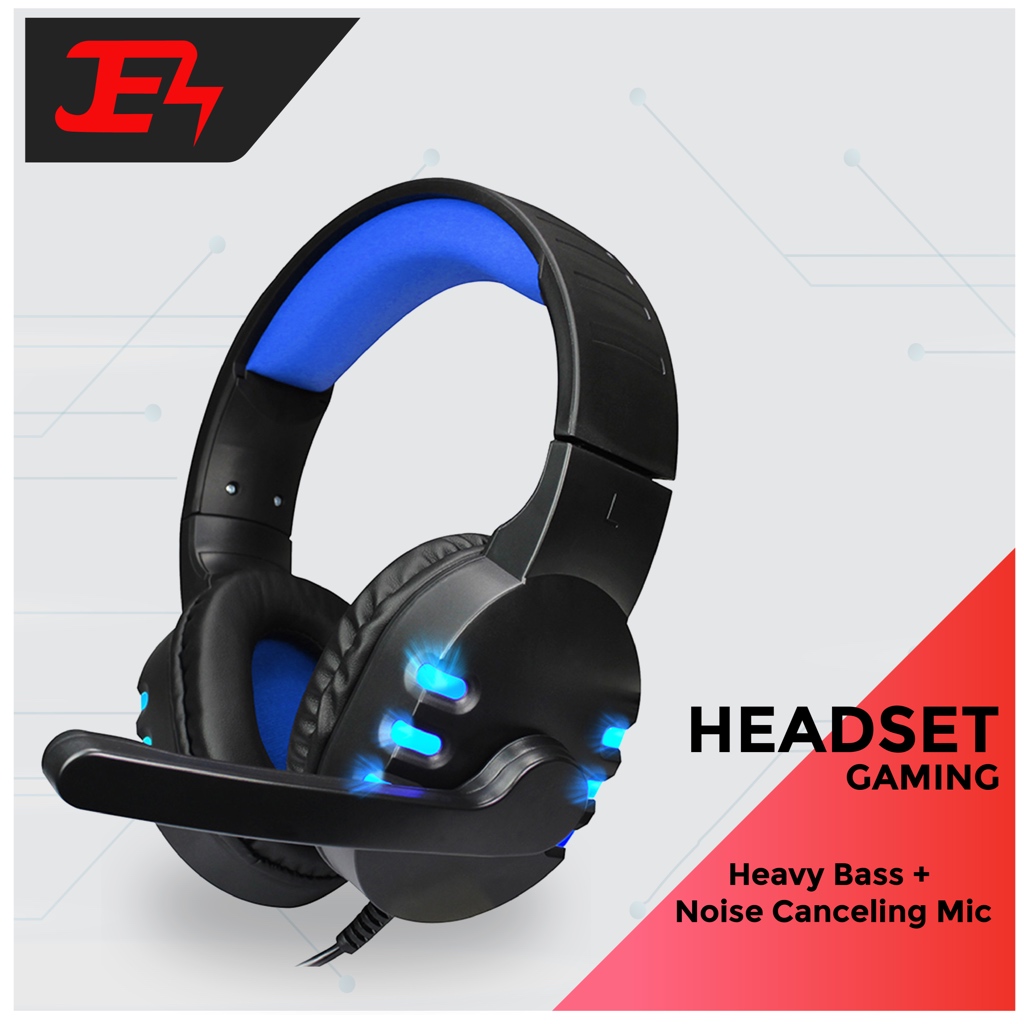 Jual JE Gaming headset earphone Bass Support TF headphone with mic ...