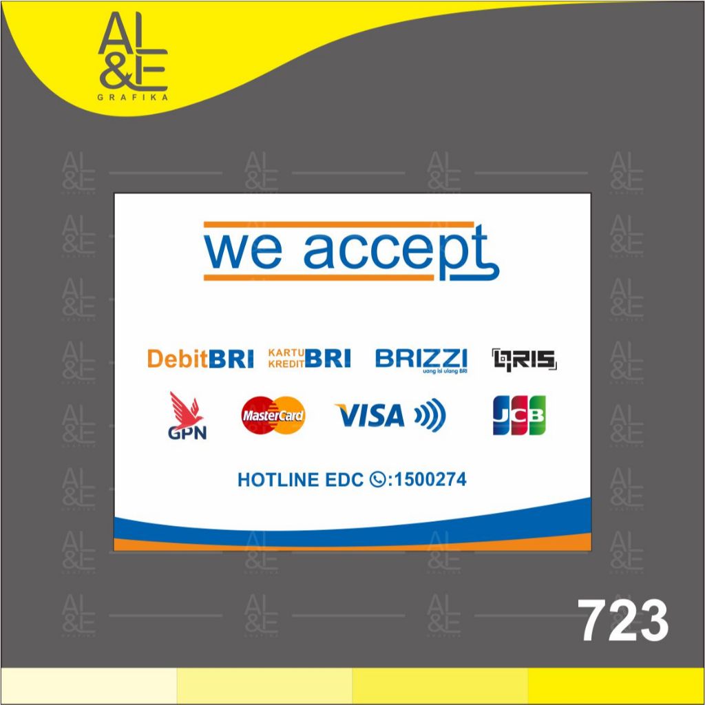 Jual 723 - Stiker We Accept, Menerima Berbagai Jenis Pembayaran ...