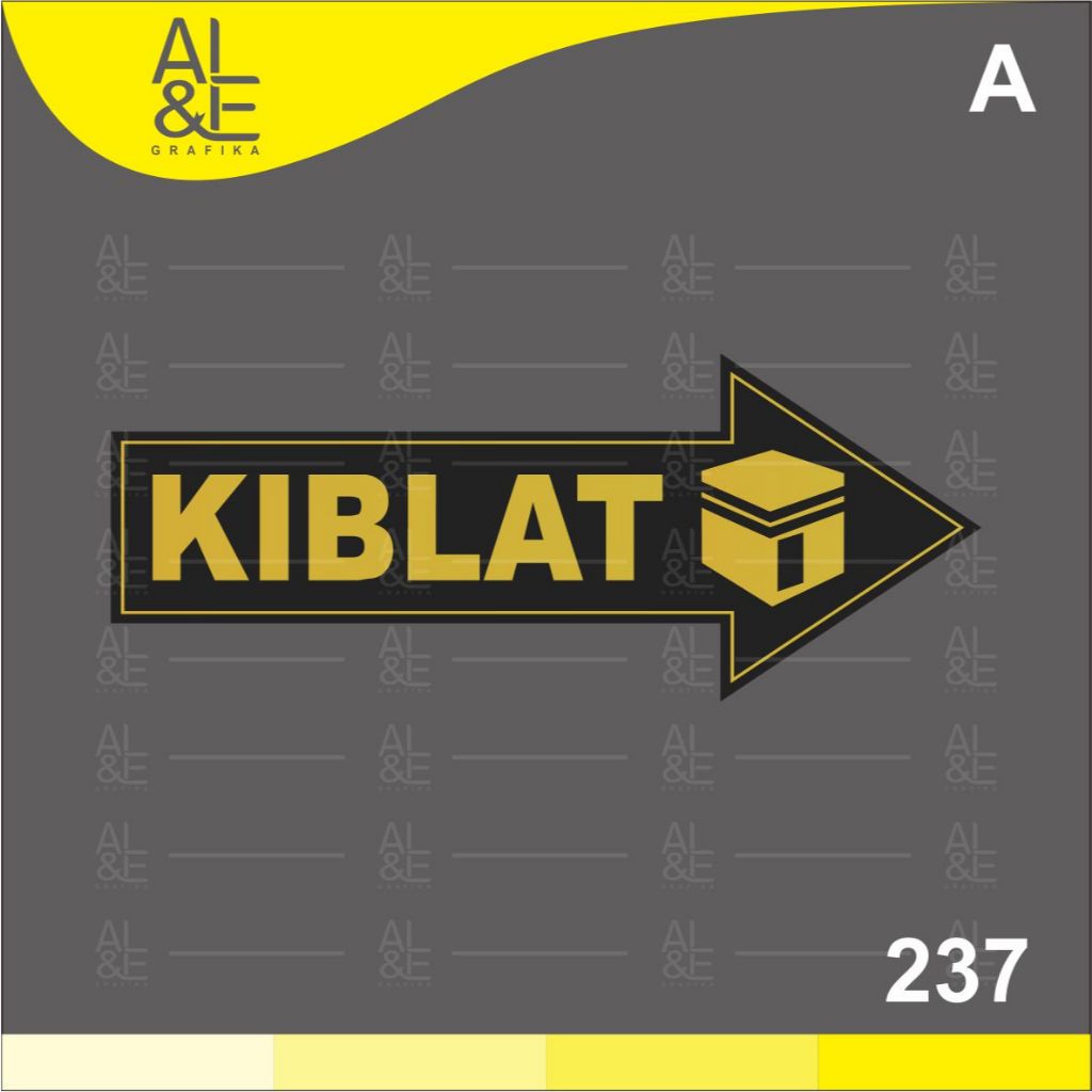 Jual 257 - Stiker Arah Kiblat, Gold, Sticker Vinyl, Ritrama, Premium ...