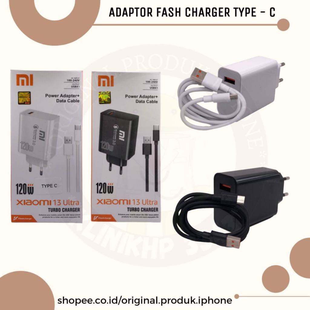 Jual ADAPTOR/ADAPTER XMI 13 ULTRA FAST CHARGER CHARGING TYPE C 120W ...