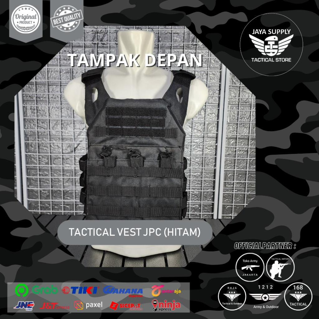 Jual Rompi Army Tactical Vest Armor JPC - Hitam | Shopee Indonesia