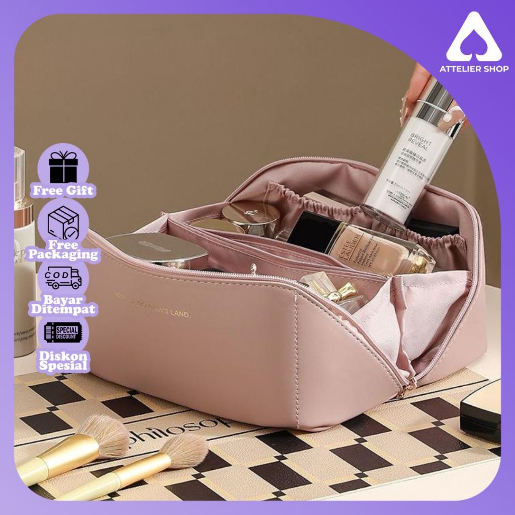 Jual 𝗔𝗧𝗧𝗘𝗟𝗜𝗘𝗥 Travel Pouch/ Pouch Make Up/ Tas Make Up Multifungsi ...