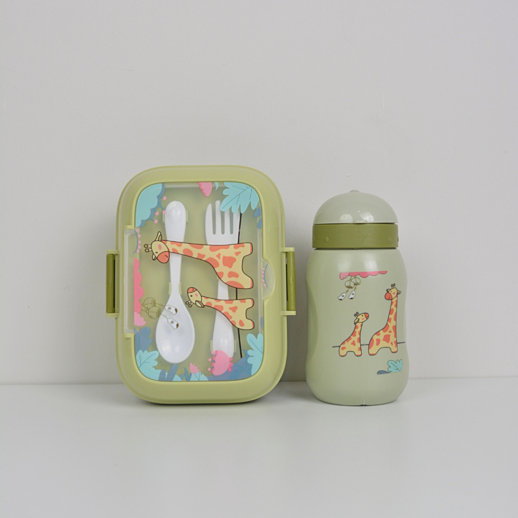 Jual Set Kotak Makan Botol Minum Anak 2 Tingkat BPA Free Bonus Sendok dan Garpu Cocok Untuk ...