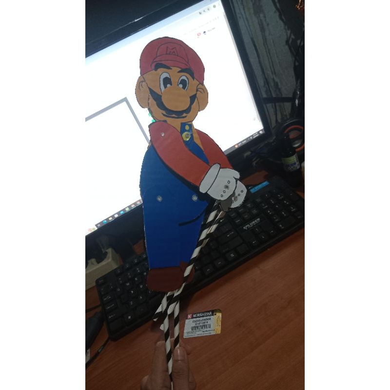 Jual Wayang Kardus Karakter Mario Bross PRAKARYA | Shopee Indonesia