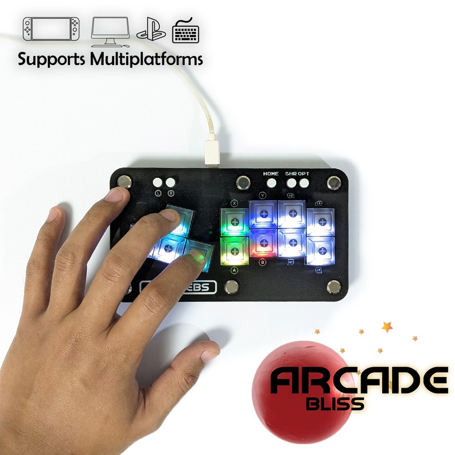 Jual Hitkeebs Arcade Fight Stick Joystick Mixbox Mini Hitbox Controller ...
