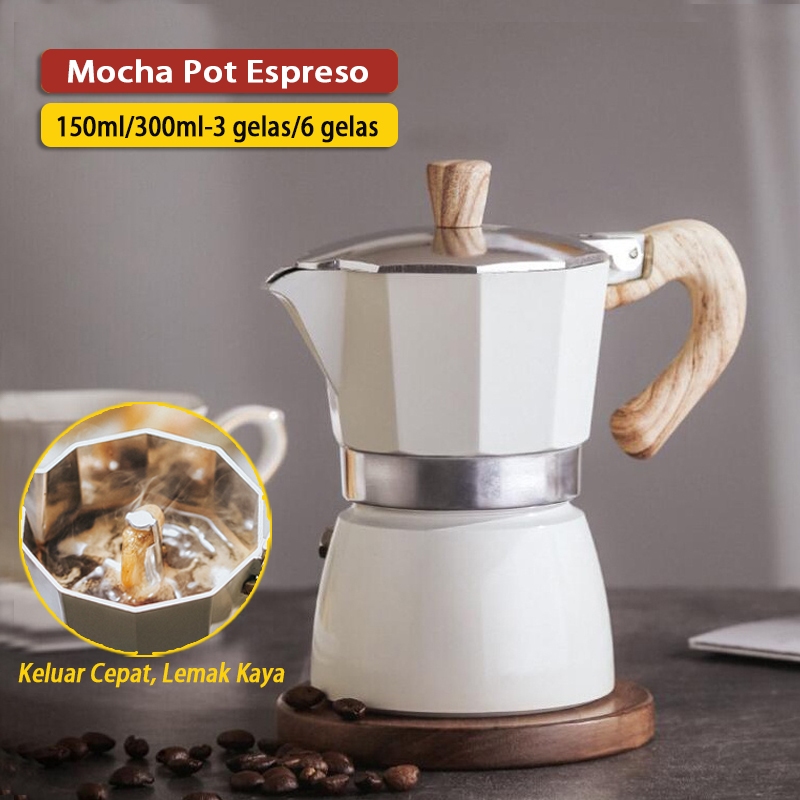 Jual Mocha Pot Espresso Maker Kopi Pot Octagonal Shape Moka Pot ...