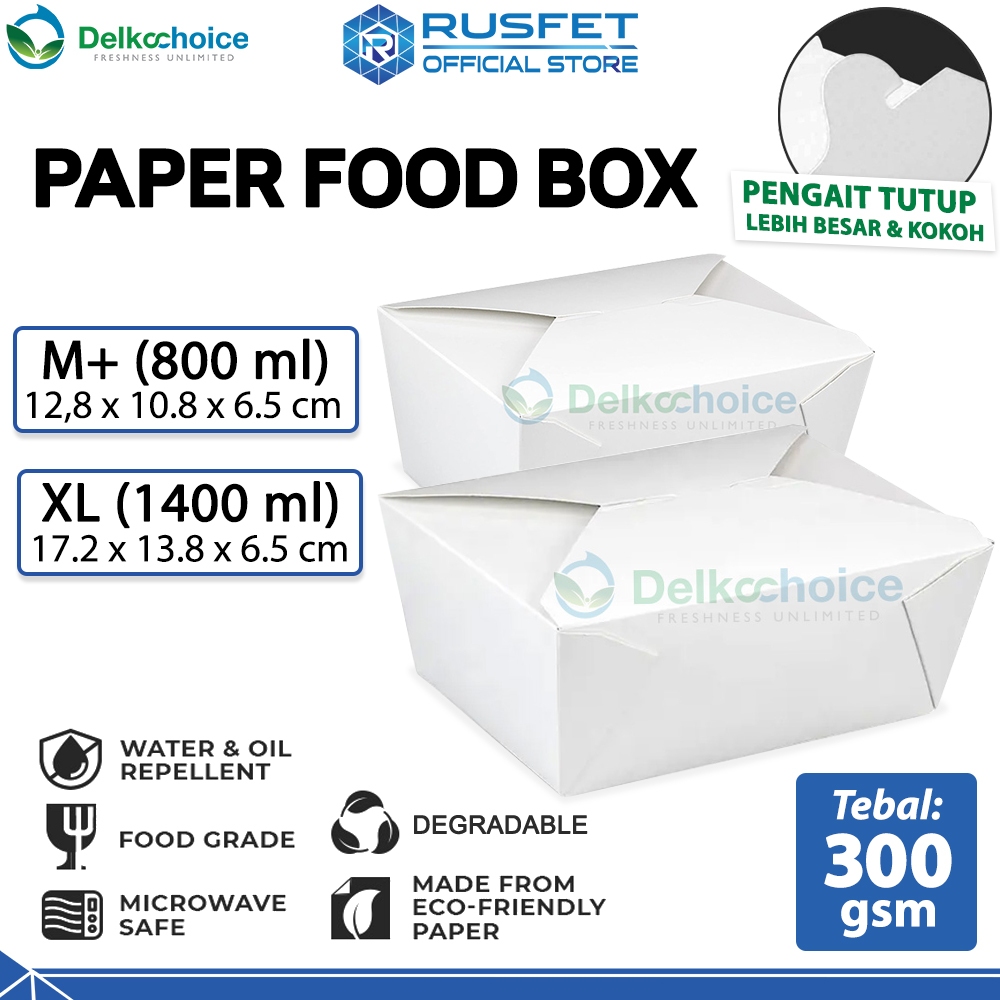 Jual Paper Lunch Rice Box Food Pail Kotak Tempat Makan Kemasan Take ...