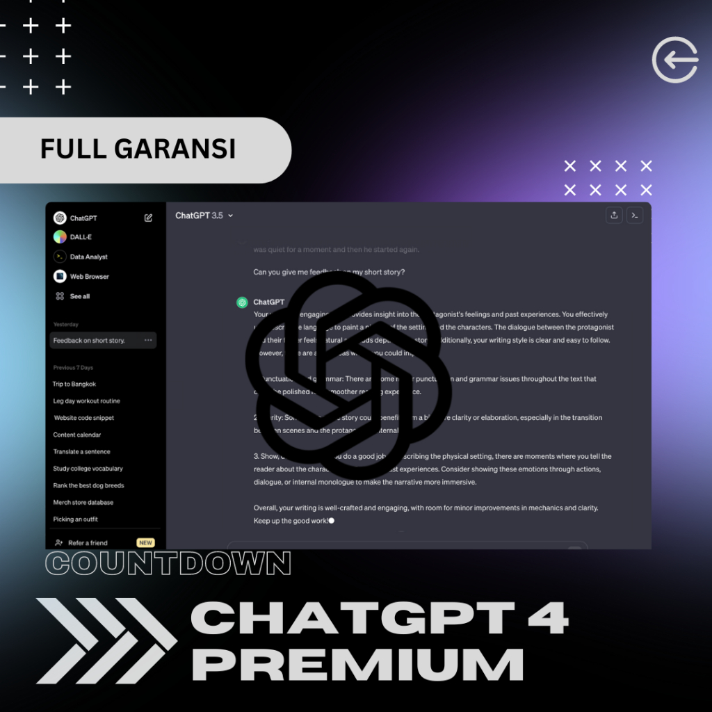 Jual Chatgpt Premium GPT4 Bergaransi - Software OpenAI Premium Android Ios PC | Shopee Indonesia