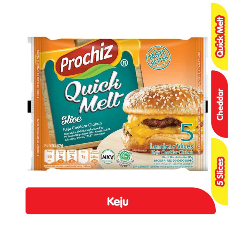 Jual PROCHIZ Quick Melt Slice keju cheddar olahan 5 lembar | Shopee ...