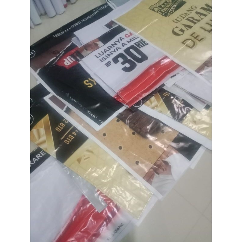 Jual spanduk banner baliho kiloan bergambar sisa produksi/ gagal cetak ...