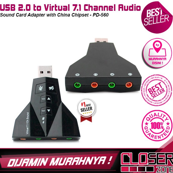 Jual HP USB Sound Card VIRTUAL 71 Channel Soundcard Adapter | Shopee ...