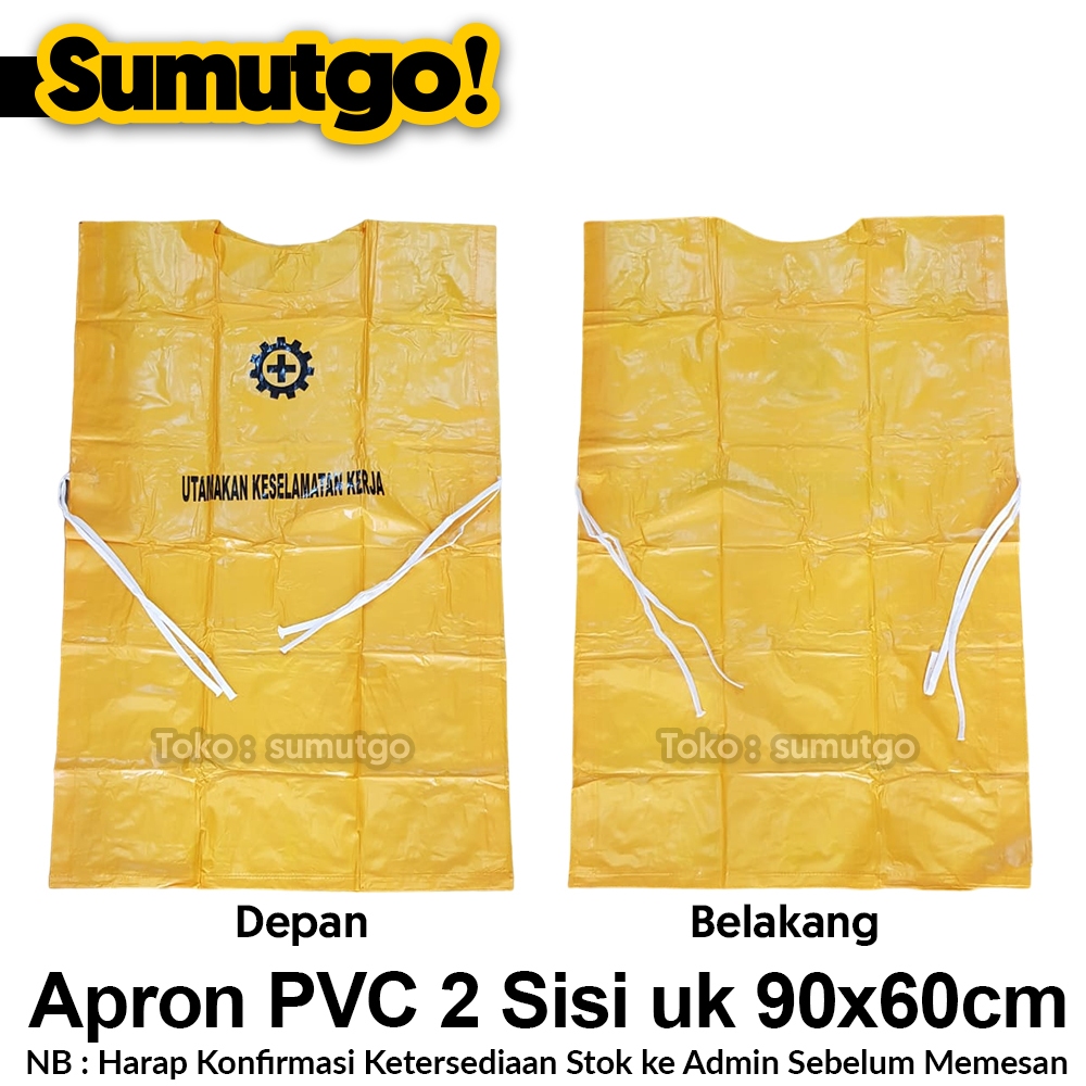 Jual Apron PVC Depan Belakang 90x 60 cm warna Kuning / Celemek Semprot Bahan Kimia Pestisida ...