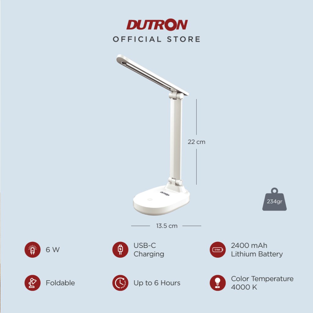 Jual DUTRON Lampu Meja Belajar LED Touch Screen | Shopee Indonesia