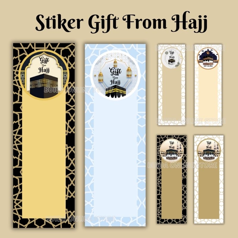 Jual stiker sticker Gift From Hajj label kemasan oleh-oleh haji segel ...
