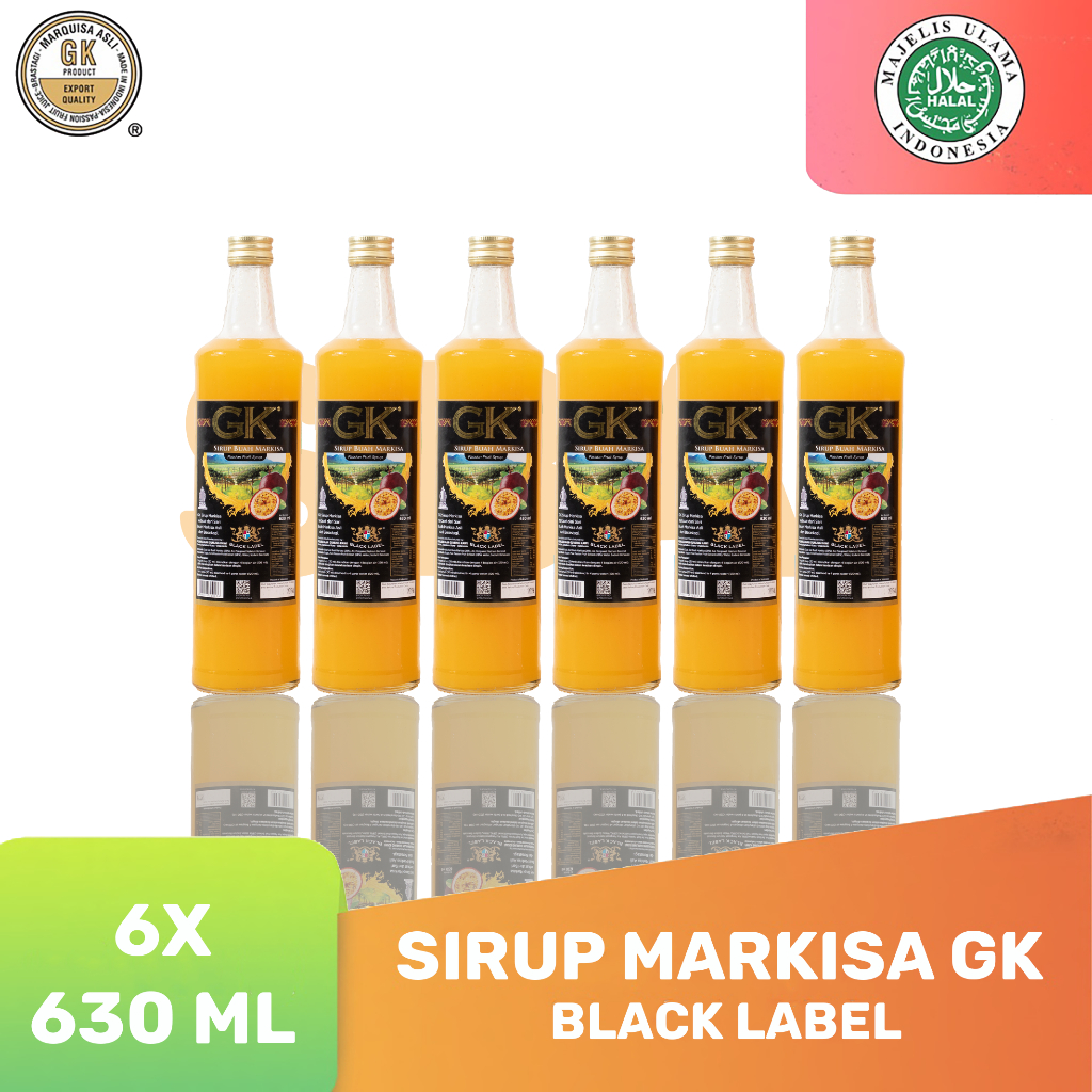 Jual Sirup Markisa GK Black Label 6 x 630ml | Shopee Indonesia