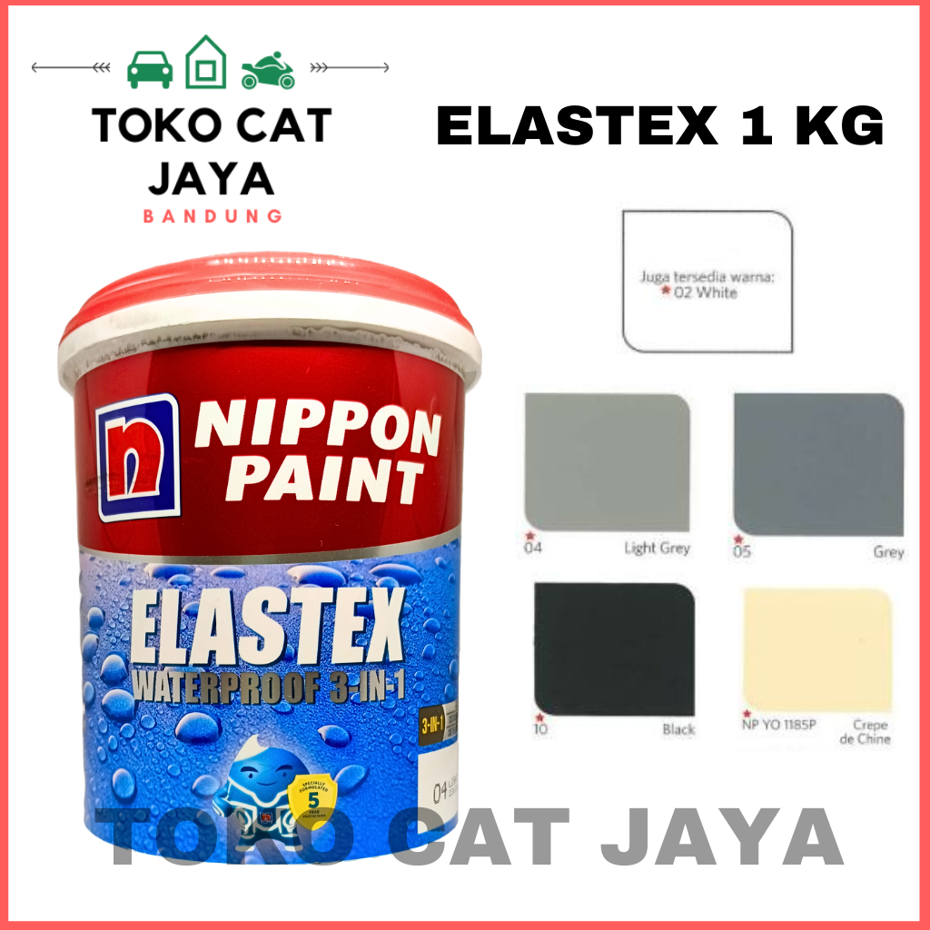 Jual ELASTEX Waterproof 3 in 1 Nippon paint 1kg cat Anti Bocor | Shopee Indonesia