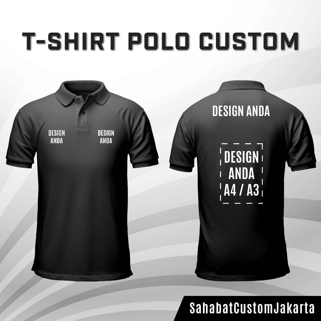 Jual Custom Sablon DTF Kaos Polo Kerah Pria Wanita | Shopee Indonesia