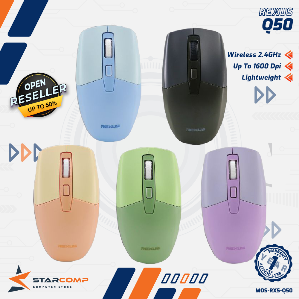 Jual Rexus Q50 Mouse Wireless Office Silent Click | Shopee Indonesia