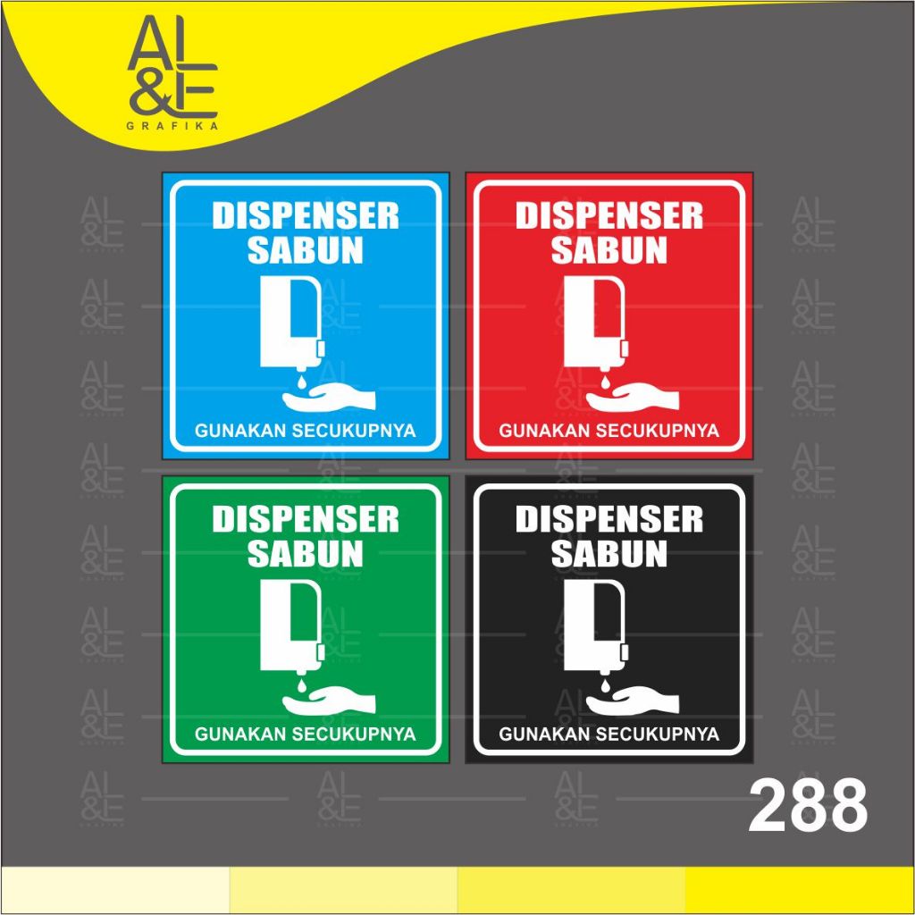 Jual 288 - Stiker Dispenser Sabun, Sticker Vinyl, Premium, Tahan Air ...