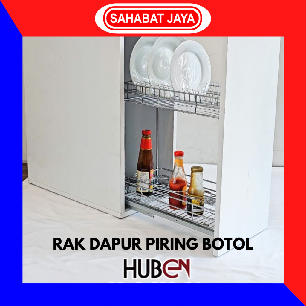 Jual HUBEN Rak Dapur Piring Susun 2 Steel Chrome Anti Karat | Shopee ...