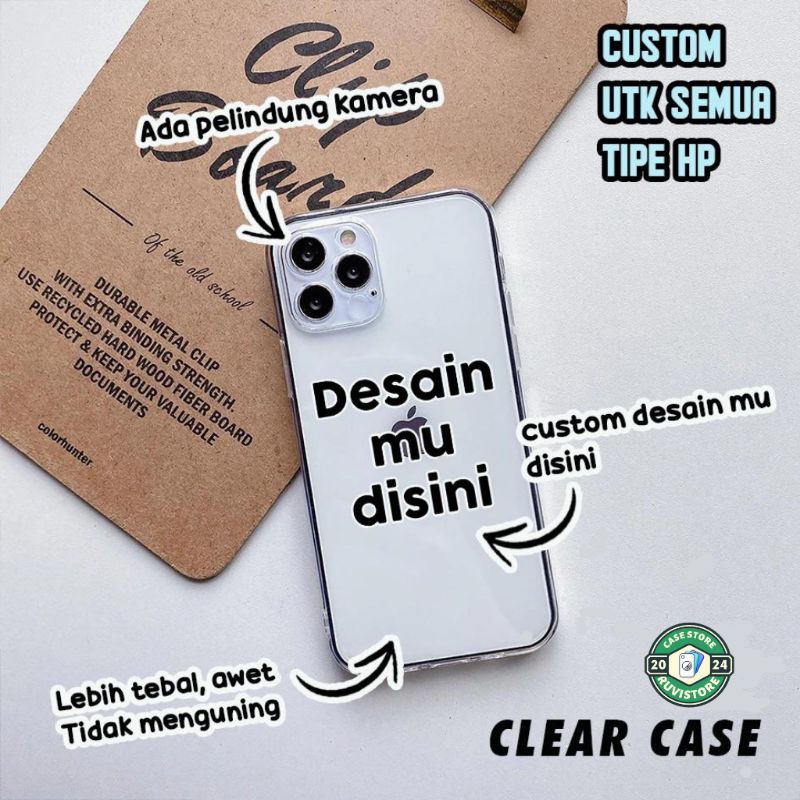 Jual Case Casing Custom Clear Bening Premium(Bisa Request desain gambar ...