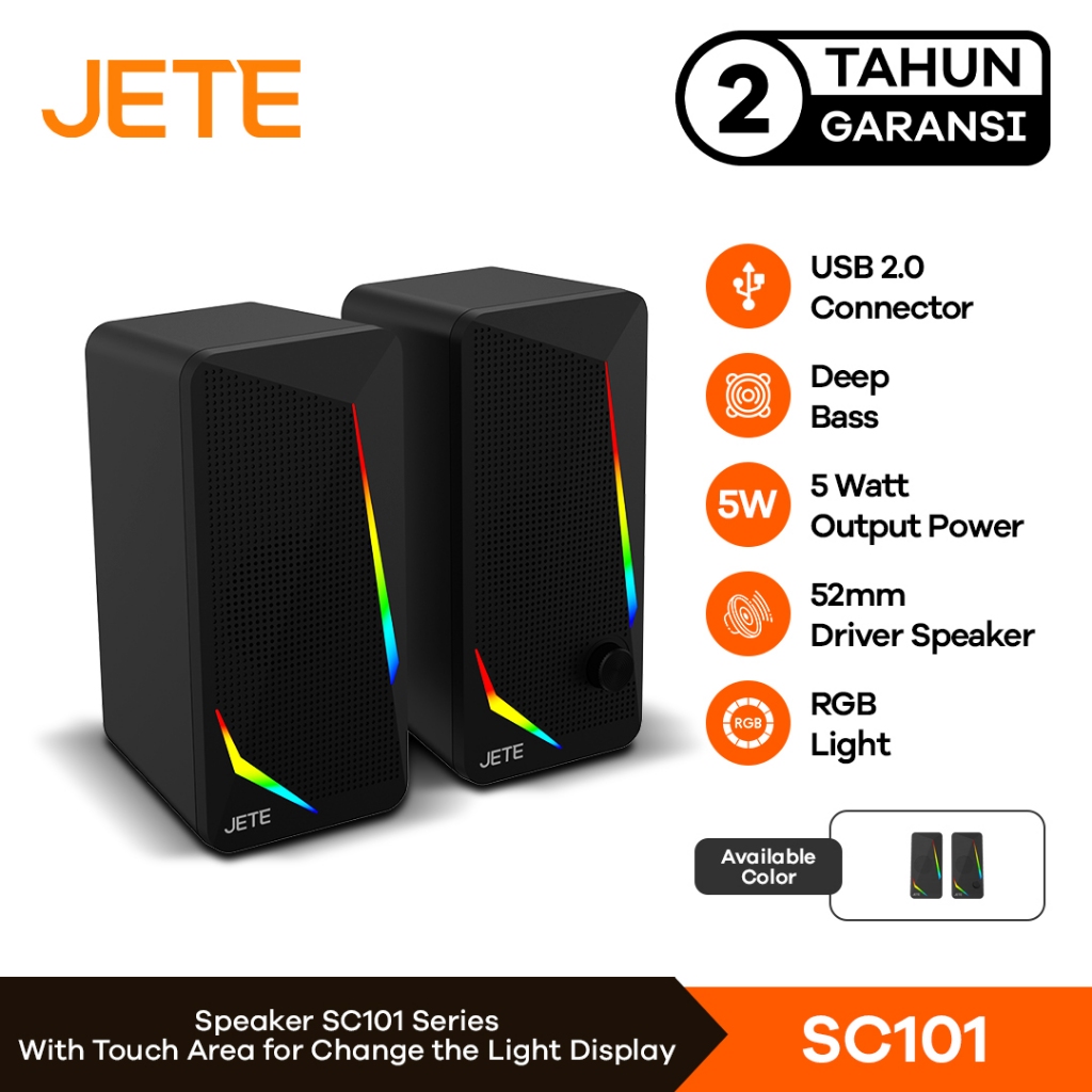 Jual Speaker PC Komputer Laptop JETE SC101 5 Watt with LED Light - Garansi 2 Tahun | Shopee ...