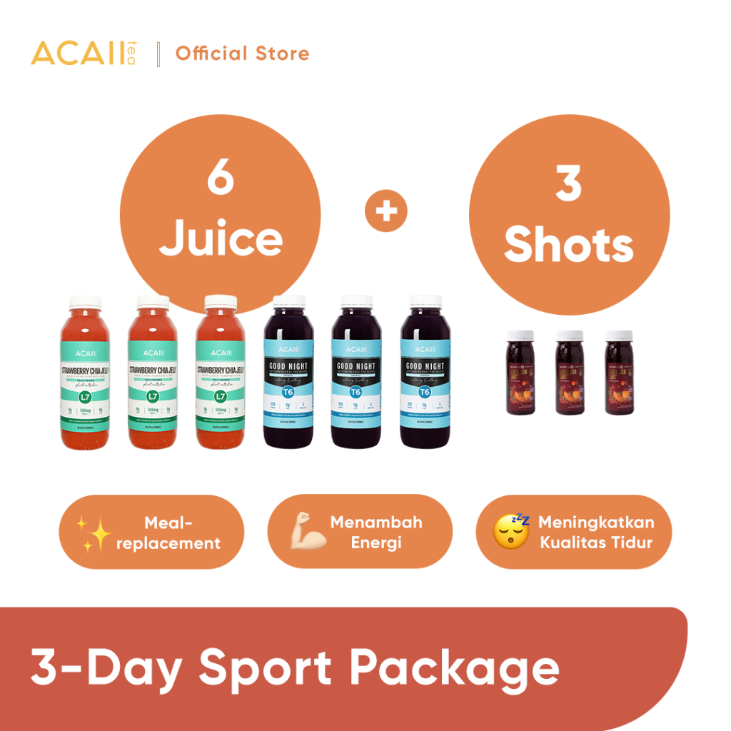 Jual Acaii Tea 3-Day Sport Package (6x500ml & 3x140ml) | Shopee Indonesia