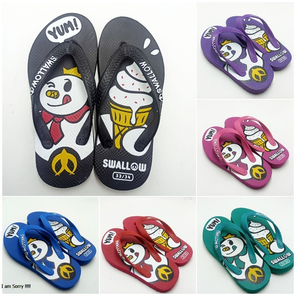 Jual Sendal Swallow Mixue Sandal Jepit Anak Ice Cream | Shopee Indonesia
