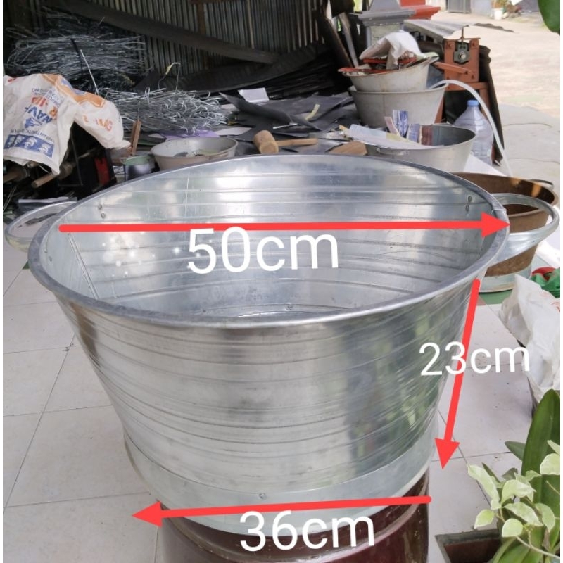 Jual ember besi /cetakan gula batu besi/tempat bakar sampah/baskom seng ...
