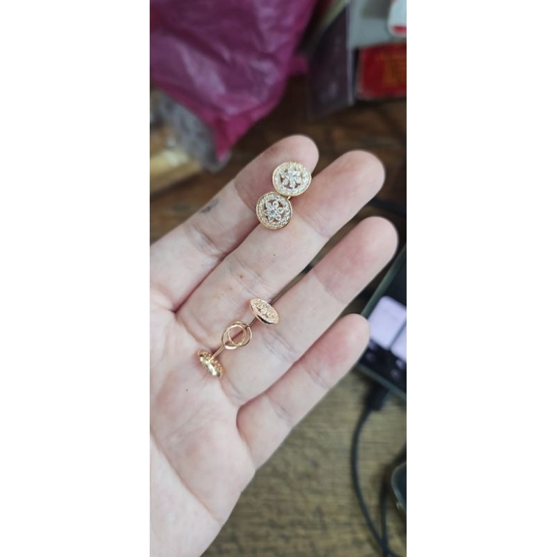 Jual anting toge permata putih bulat besar 375 8k end loop | Shopee ...