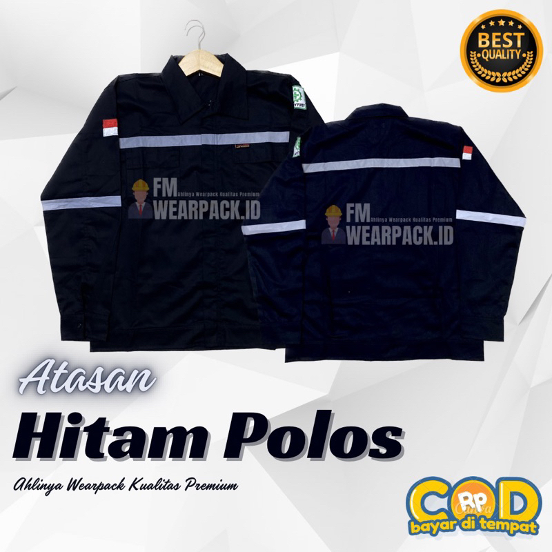 Jual GUDANG WEARPACK - BAJU SAFETY HITAM POLOS | Shopee Indonesia
