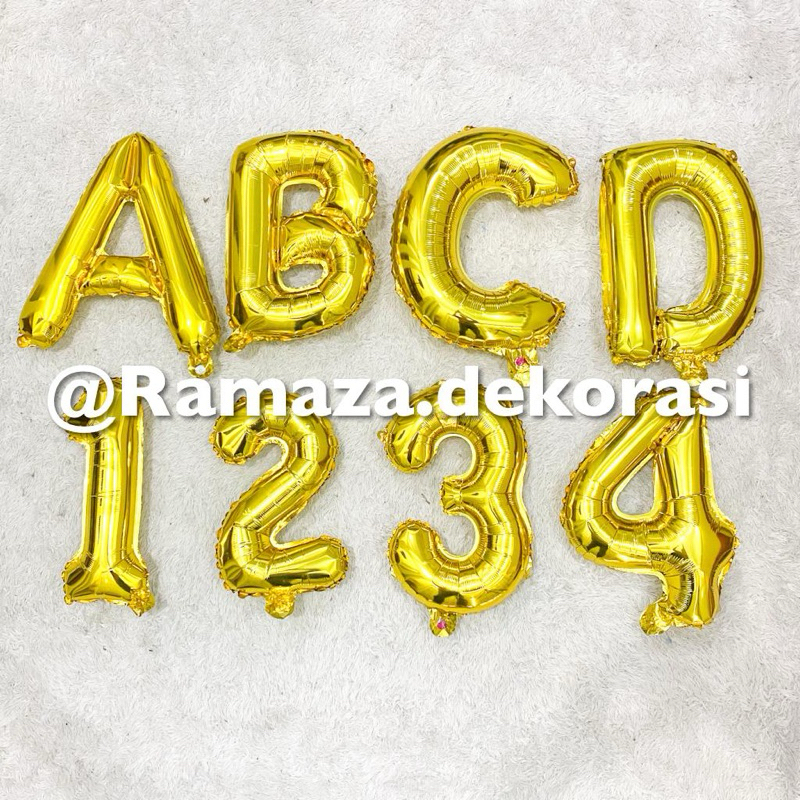 Jual Balon Foil Angka Gold 16inch/40cm | Shopee Indonesia
