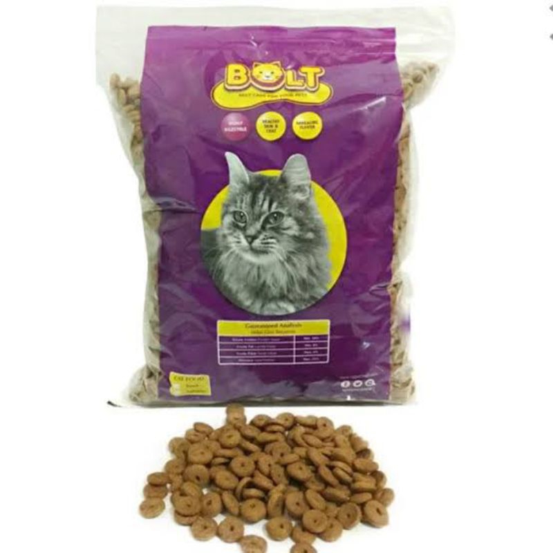 Jual cat food bolt tuna 1kg / makanan kucing bolt tuna 1kg-800gr ...