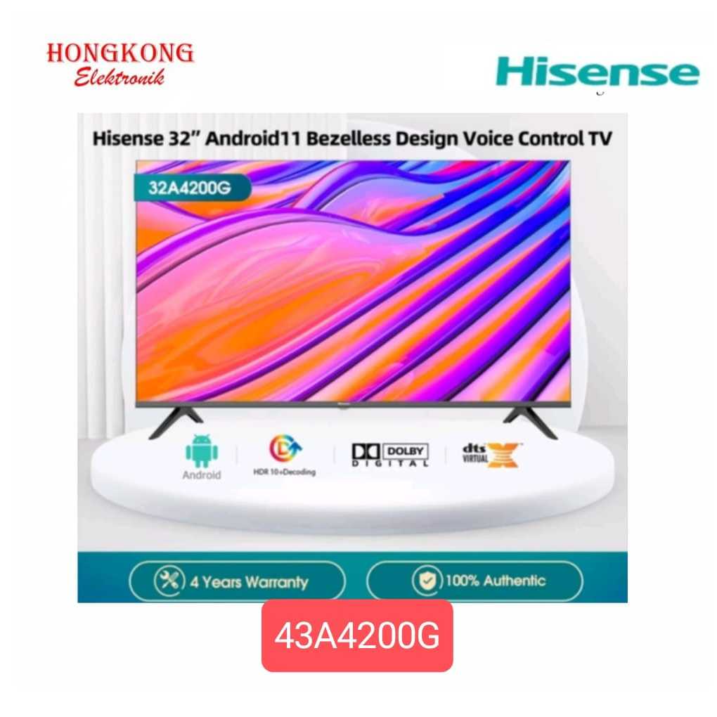 Jual TV HISENSE 43" 43A4200G LED SMART ANDROID | Shopee Indonesia