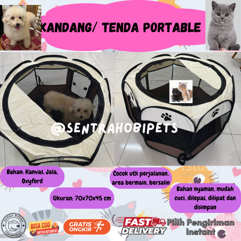 Jual Tenda Kucing Besar Anti Air Tenda Lipat Kucing Portable kandang ...