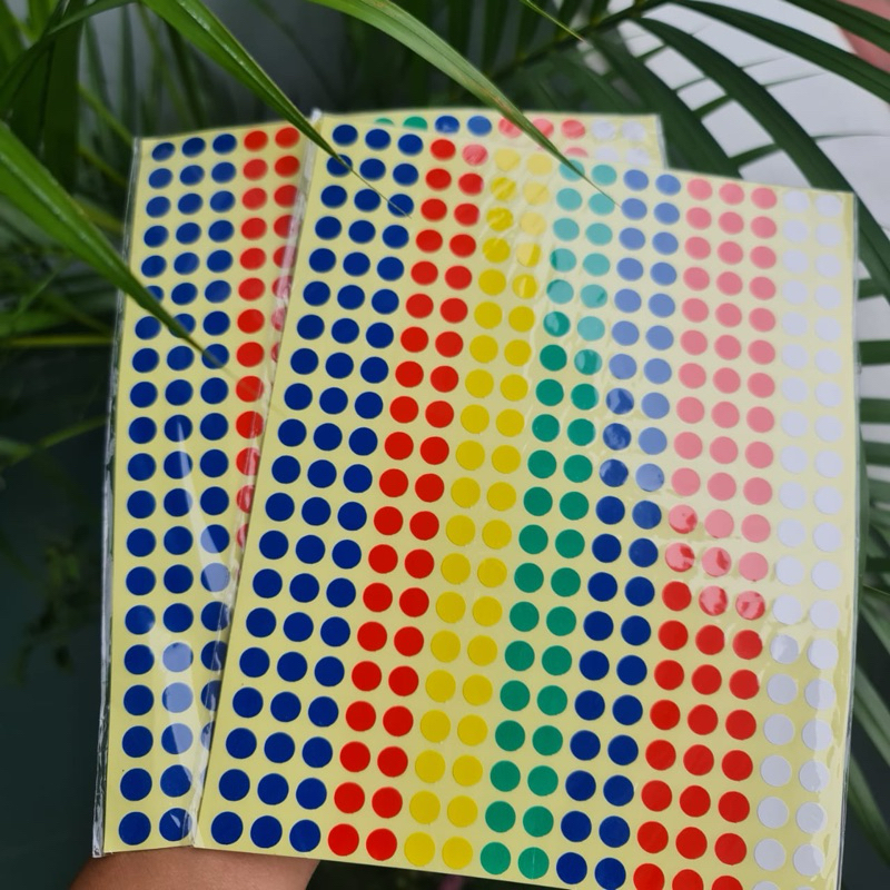 Jual 5 Lembar Stiker Bulat Label Dot Warna Warni Edukasi Aktivitas Anak ...