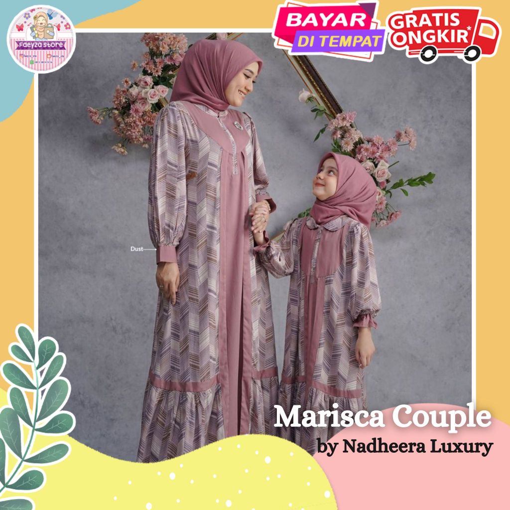 Jual Marisca Couple Dress ( MOM & KIDS ) ORI by Nadheera Luxury Gamis Couple Ibu Anak Dress ...